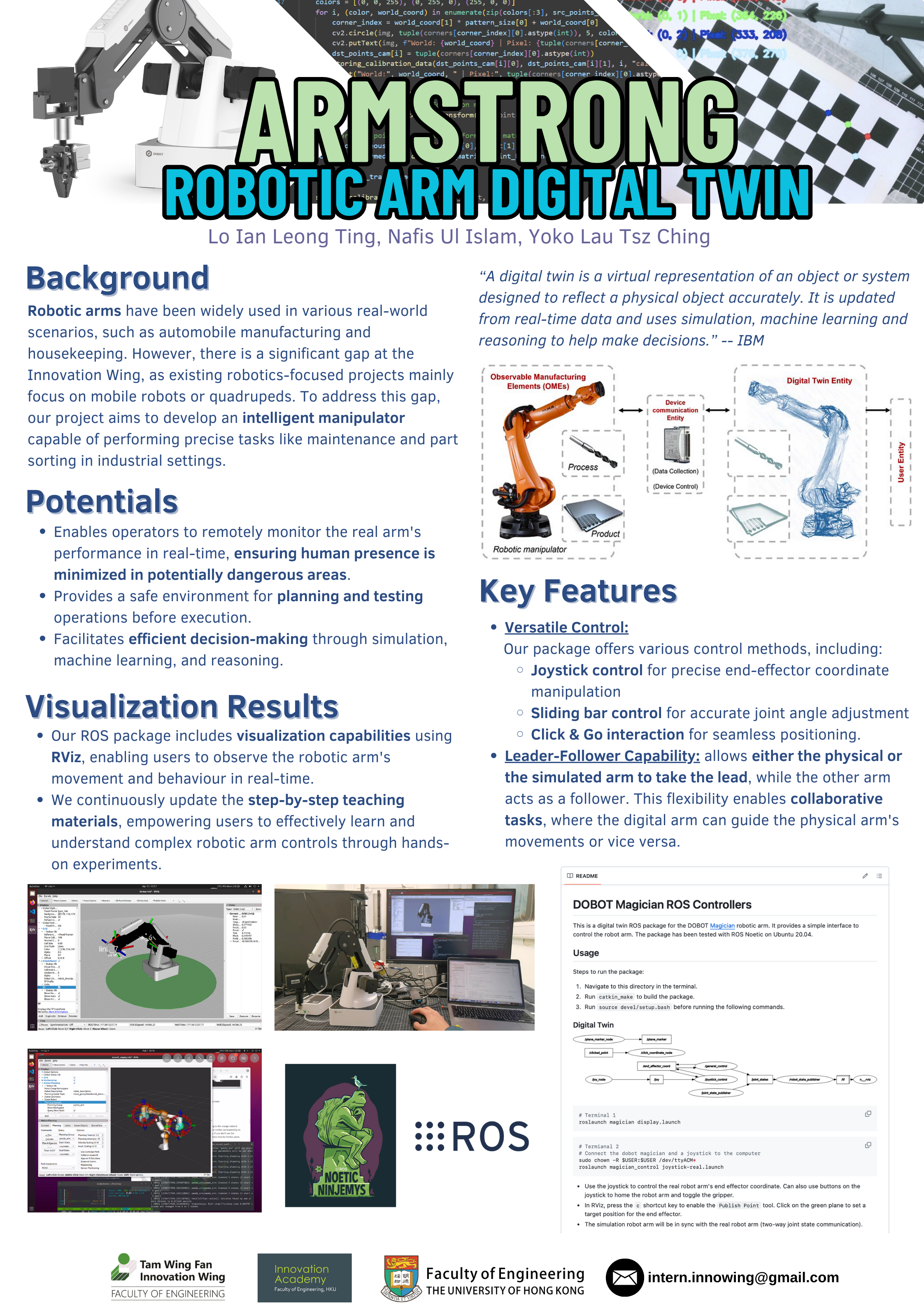 Digital Twin ROS Package for DOBOT Magician